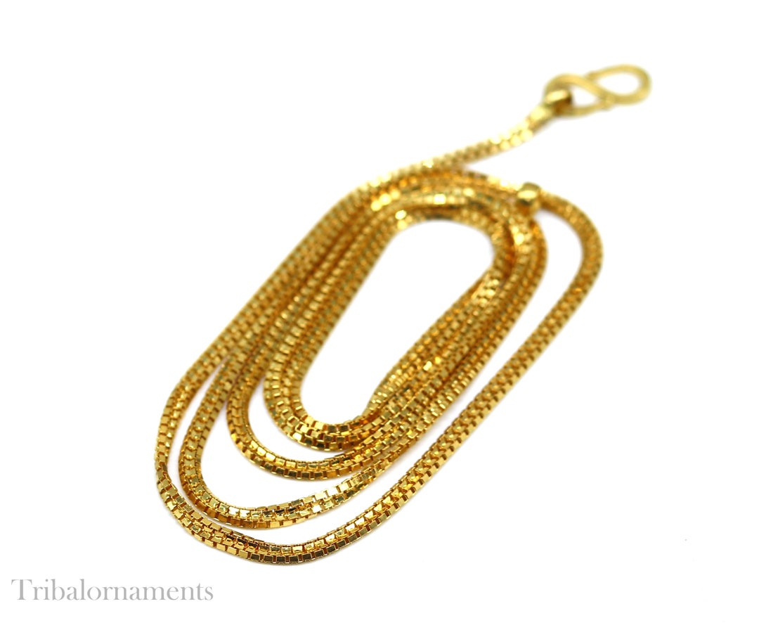 22kt Yellow Gold Handmade Double Box Chain Customized Work Designer ...