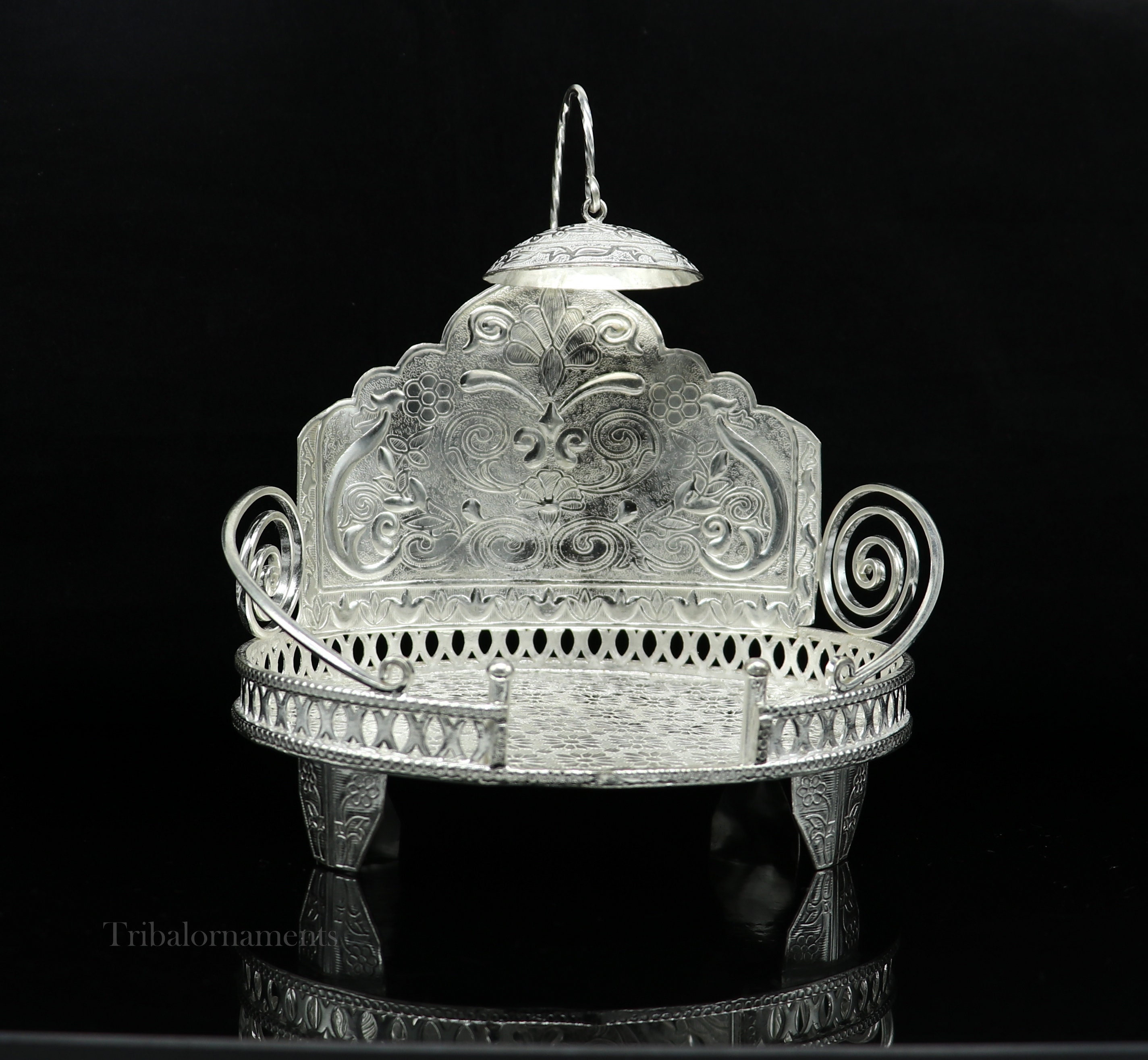 925 Sterling Silver Handcrafted Solid Sinhasan Idol God | Etsy UK