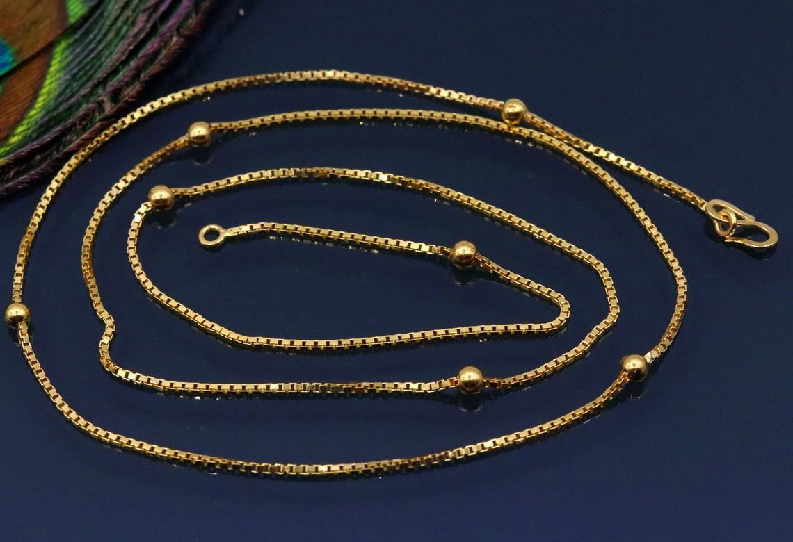 22 22kt Yellow Gold Handmade Fabulous Box Chain With - Etsy