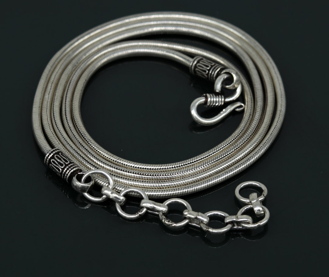 30" to 32" 925 Sterling Silver Handmade Vintage Design Customized Snake ...