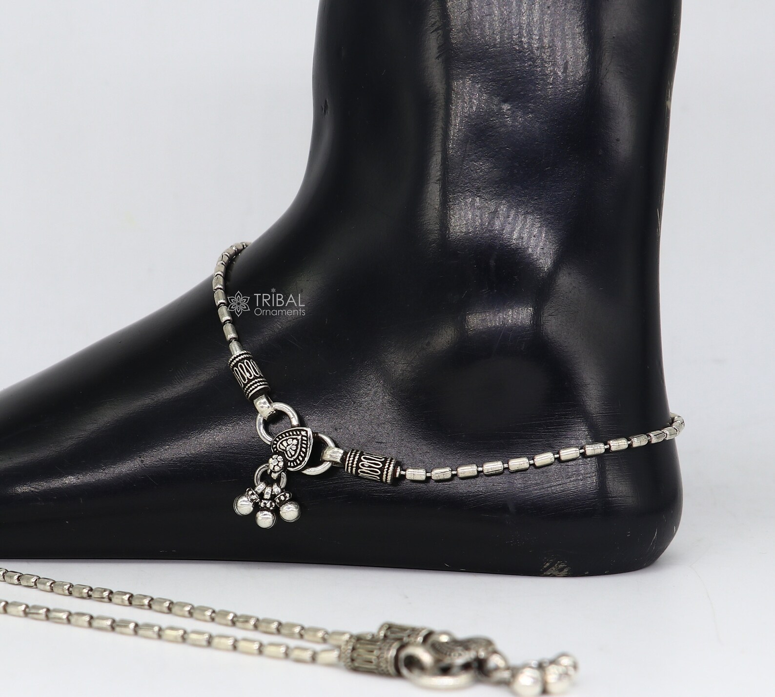 925 Sterling Silver Beaded/ball Chain Anklet Bracelet Amazing Light ...