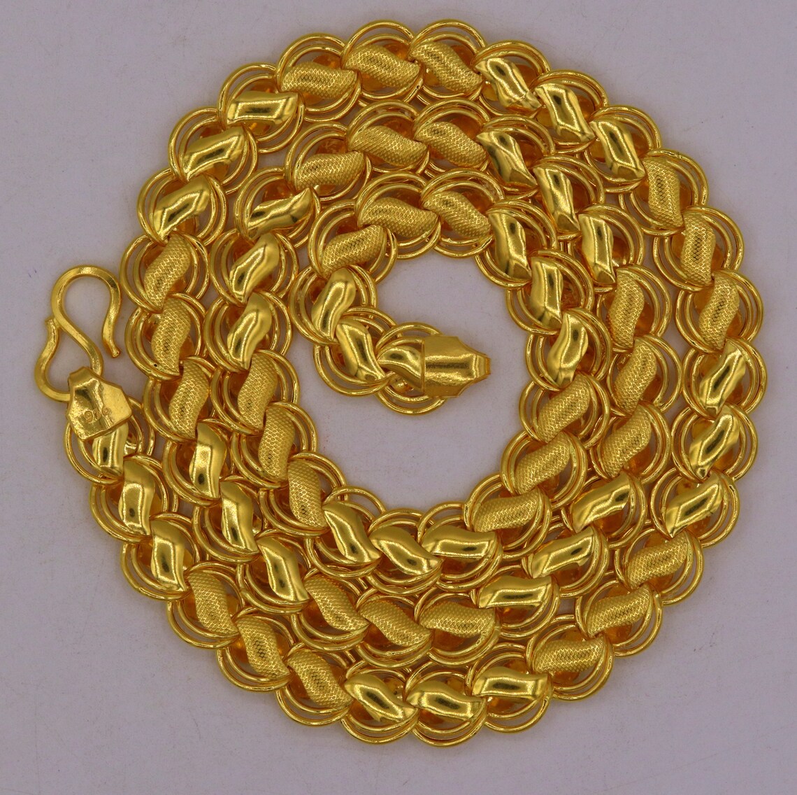 24 inches 22k yellow solid gold handmade fabulous lotus chain | Etsy