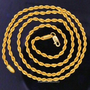 18 to 22 Hallmarked 22k Yellow Gold Handmade Fabulous Rope Chain ...