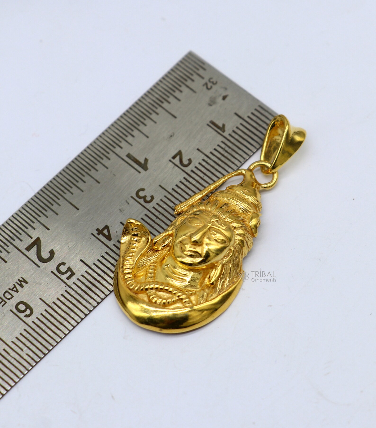 925 Sterling Silver Amazing Gold Polished Idol Lord Shiva Pendant ...