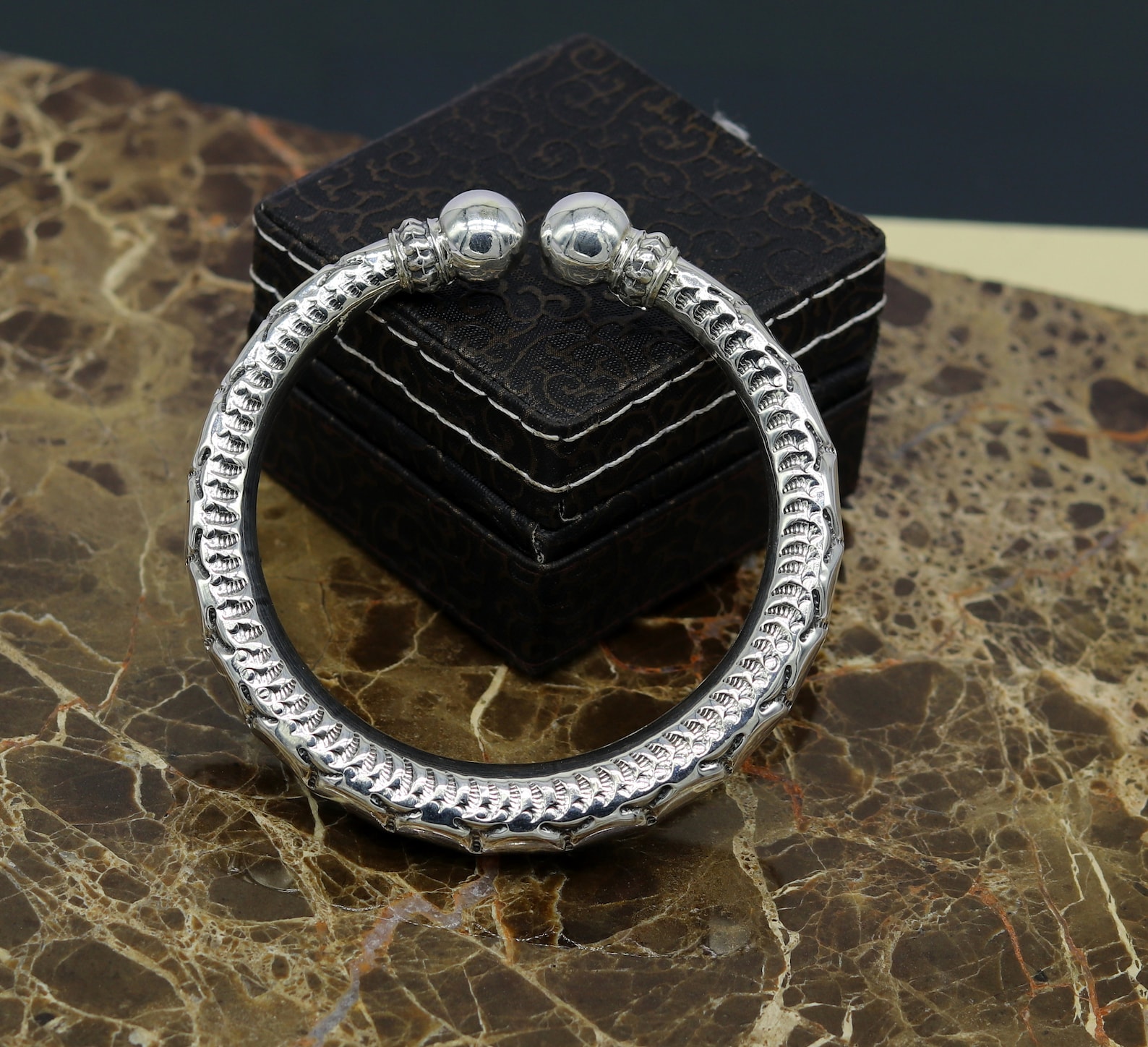 925 Sterling Silver Handmade Gorgeous Customized Work Bangle - Etsy