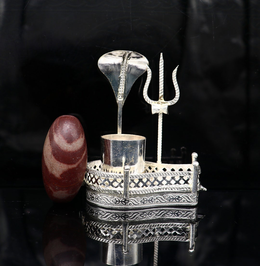 925 Solid Sterling Silver Lord Shiva Mahakal Lingam Stand/jalheri, Use ...