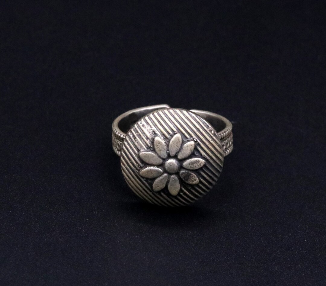 Traditional Handmade Silver Flower Shape Fabulous Adjustable Tribal ...