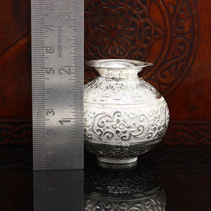 Solid Sterling Silver Handmade Plain Small Kalash or Pot, Unique Silver ...