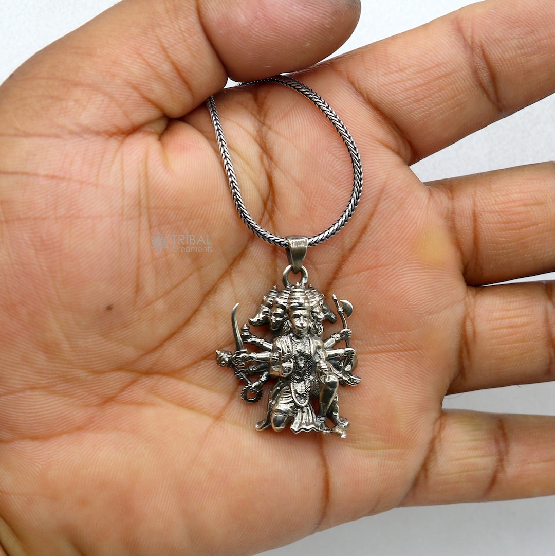 Pure 925 Sterling Silver Handmade Hindu God Lord Panchmukhi Hanuman ...