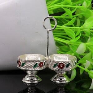 925 Sterling Silver Handmade Customized Work Puja Utensils - Etsy