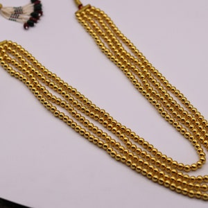 22kt Yellow Gold Handmade Fabulous 4 Line String Four Layer Beaded ...