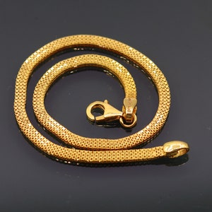 22kt Yellow Gold Handmade Highway Box Chain Solid Bracelet Unisex 91.6% ...