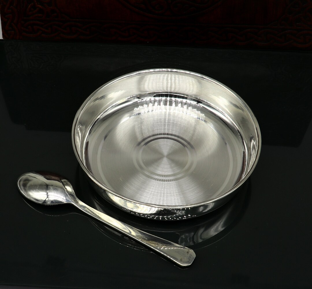 999 Fine Solid Silver Tray or Plate, Silver Vessel, Silver Baby ...