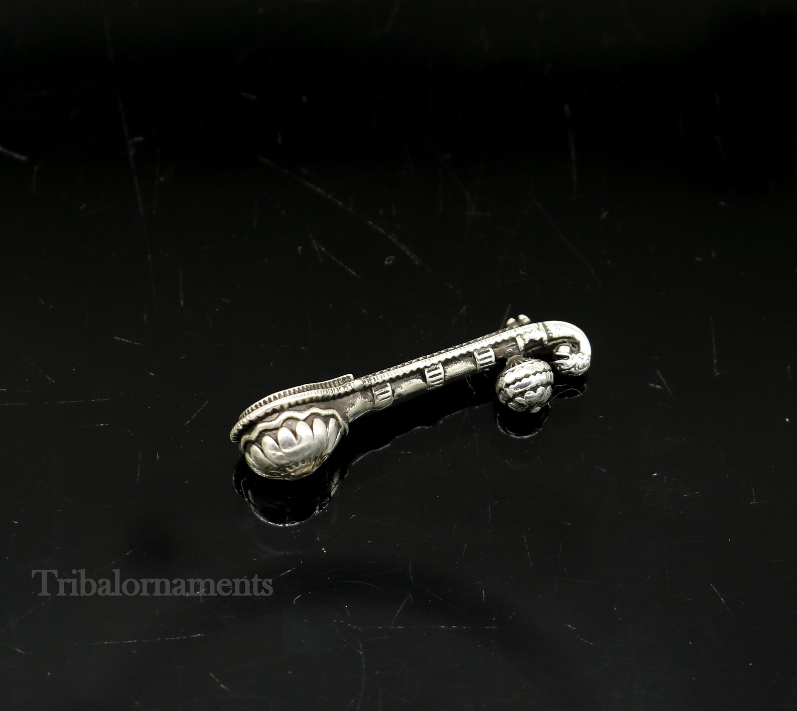 Small Saraswati Veena, 925 Sterling Silver Musical Instrument Veena for ...