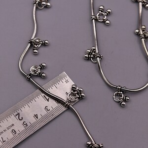 Vintage 925 Sterling Silver Handmade Snake Chain With Hanging Bells ...
