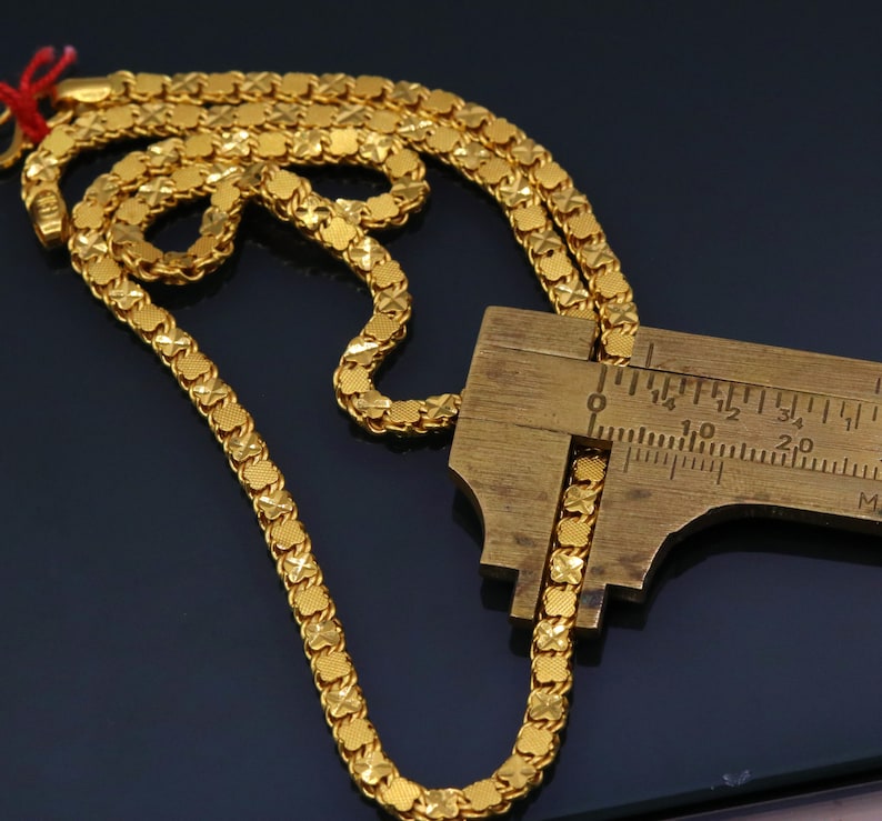 Gorgeous 22kt Yellow Gold Solid Excellent Design Chain - Etsy