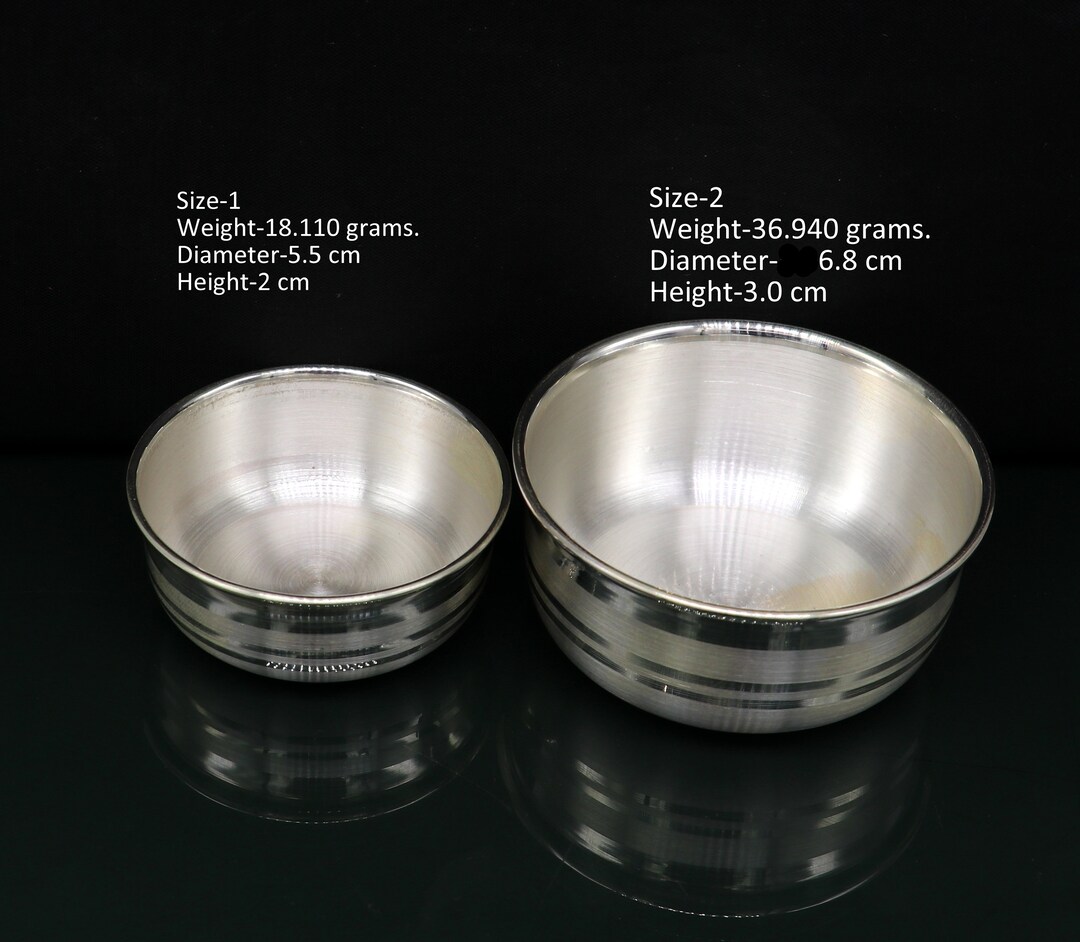 999 Fine Silver Handmade Baby Food Bowl, All Sizes Silver Bowl Vessel ...