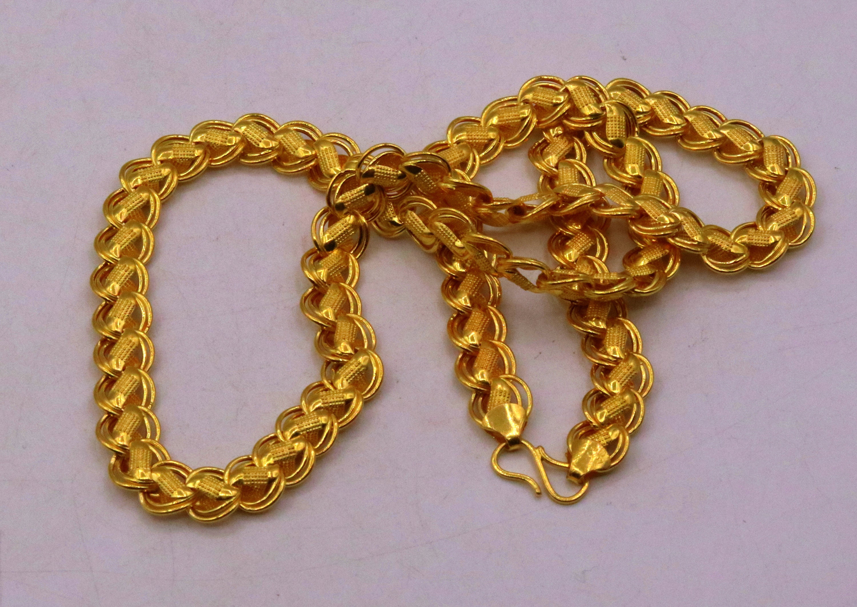 20 to 24 inches 22k yellow gold handmade fabulous lotus chain | Etsy