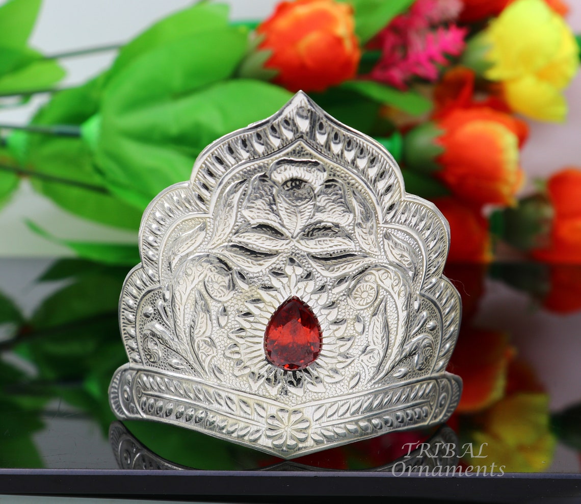 925 Sterling Silver Vintage Antique Design Handmade Mukut (crown ...