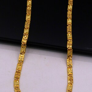 22 Inch Long 22kt Yellow Gold Handmade Navabi Nawabi Chain Necklace ...