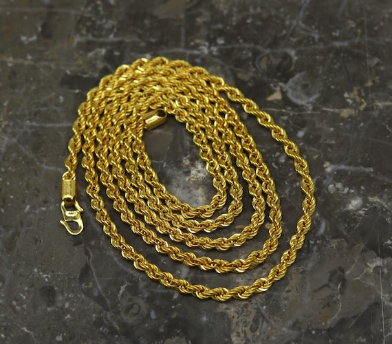 18 to 24 Long Handmade Customized Silky Rope Chain 22kt Yellow Gold Chain Necklace Amazing Gifting Personalized Unisex Jewelry Ch229 Etsy