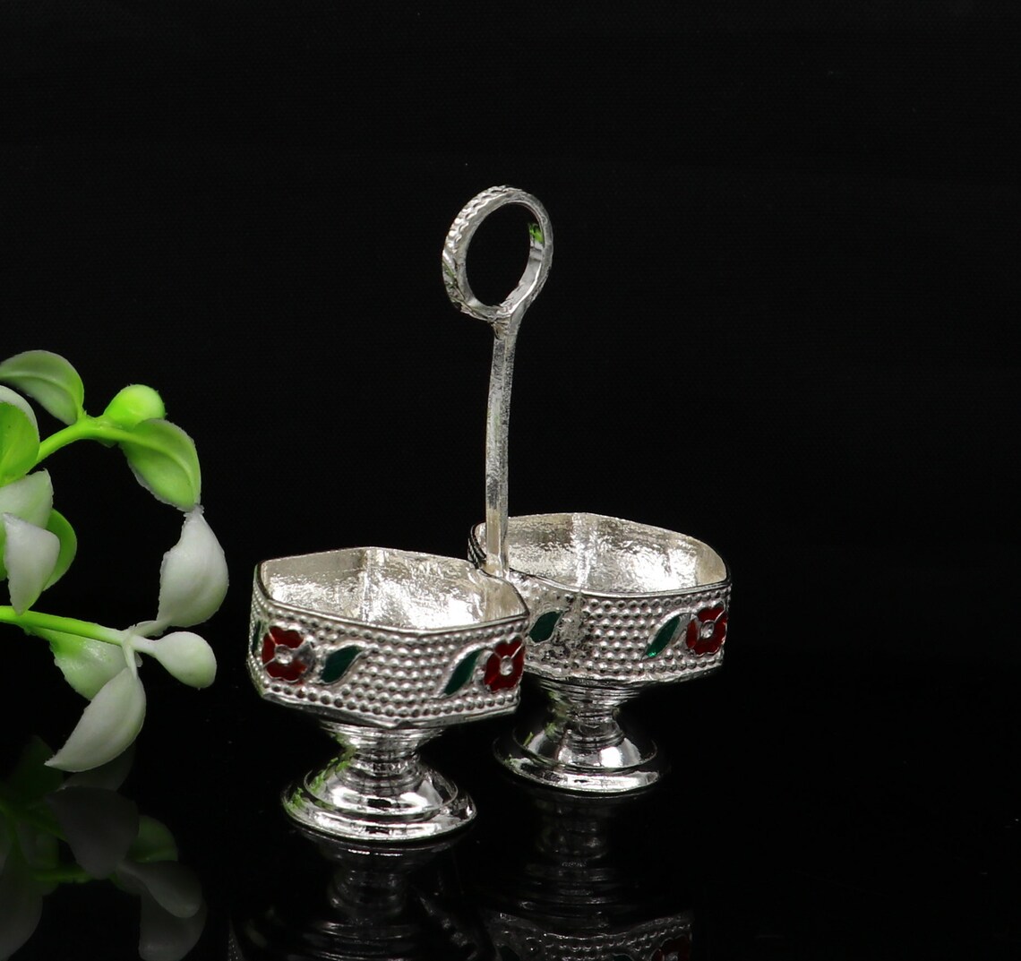 925 Sterling Silver Handmade Customized Work Puja Utensils - Etsy