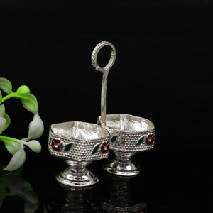 925 Sterling Silver Handmade Customized Work Puja Utensils - Etsy
