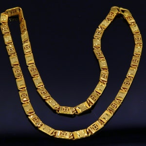 22 Inch Long 22kt Yellow Gold Handmade Navabi Nawabi Chain Necklace ...
