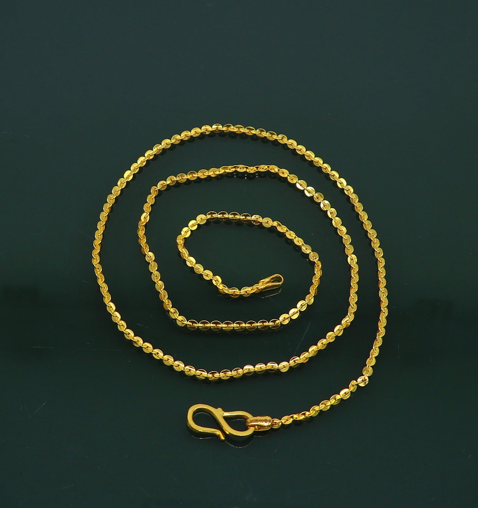 22kt Yellow Gold Sitara Chain Rolo Chain Fabulous Customized | Etsy