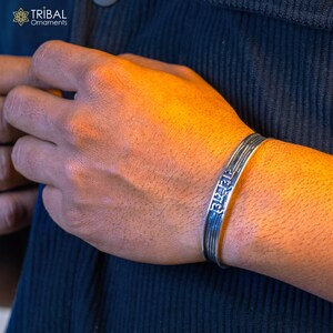 925 Sterling Silver Goddess Radha Mantra Bracelet "radhe RADHE ...