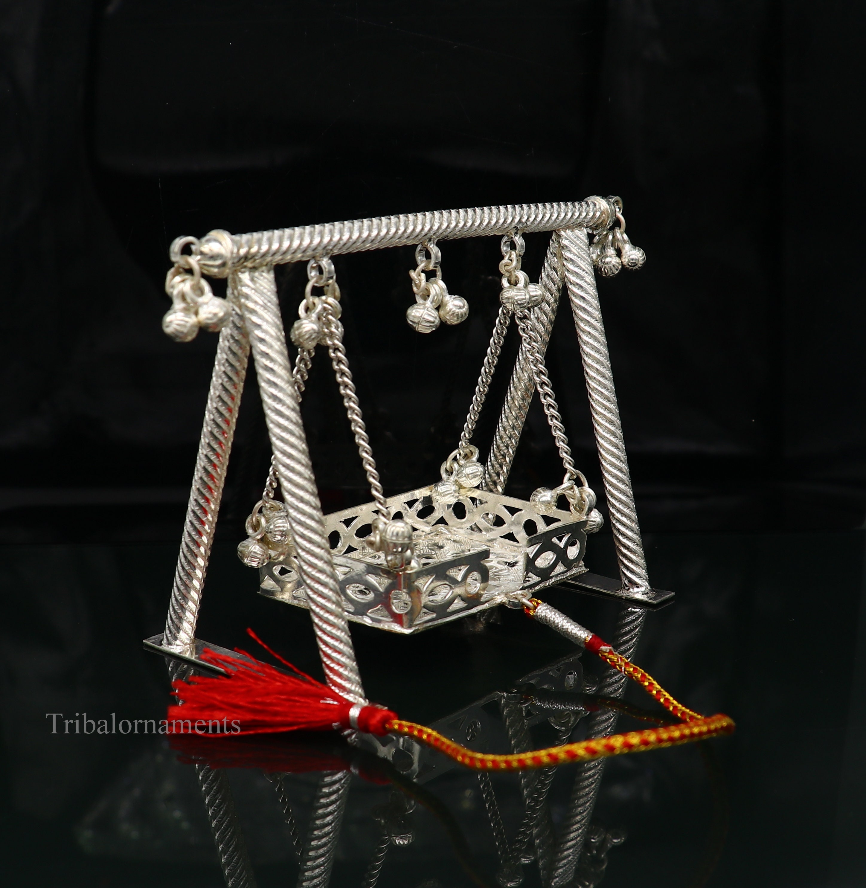Sterling Silver Handmade Bal Gopala Jhula, Little Krishna Swing, Child ...