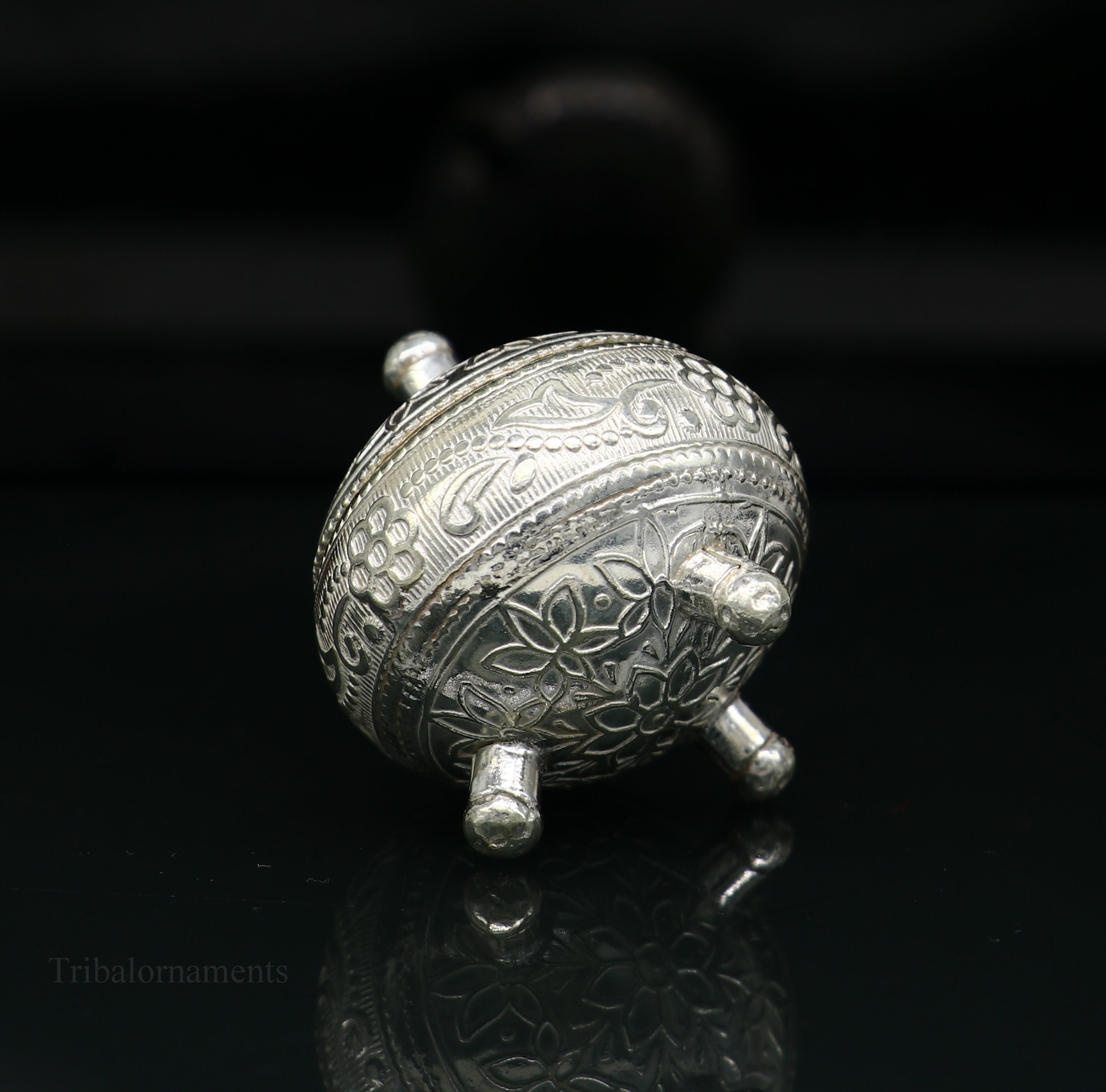 925 Sterling Silver Handmade Fabulous Trinket Box, Solid Kumkum Box ...