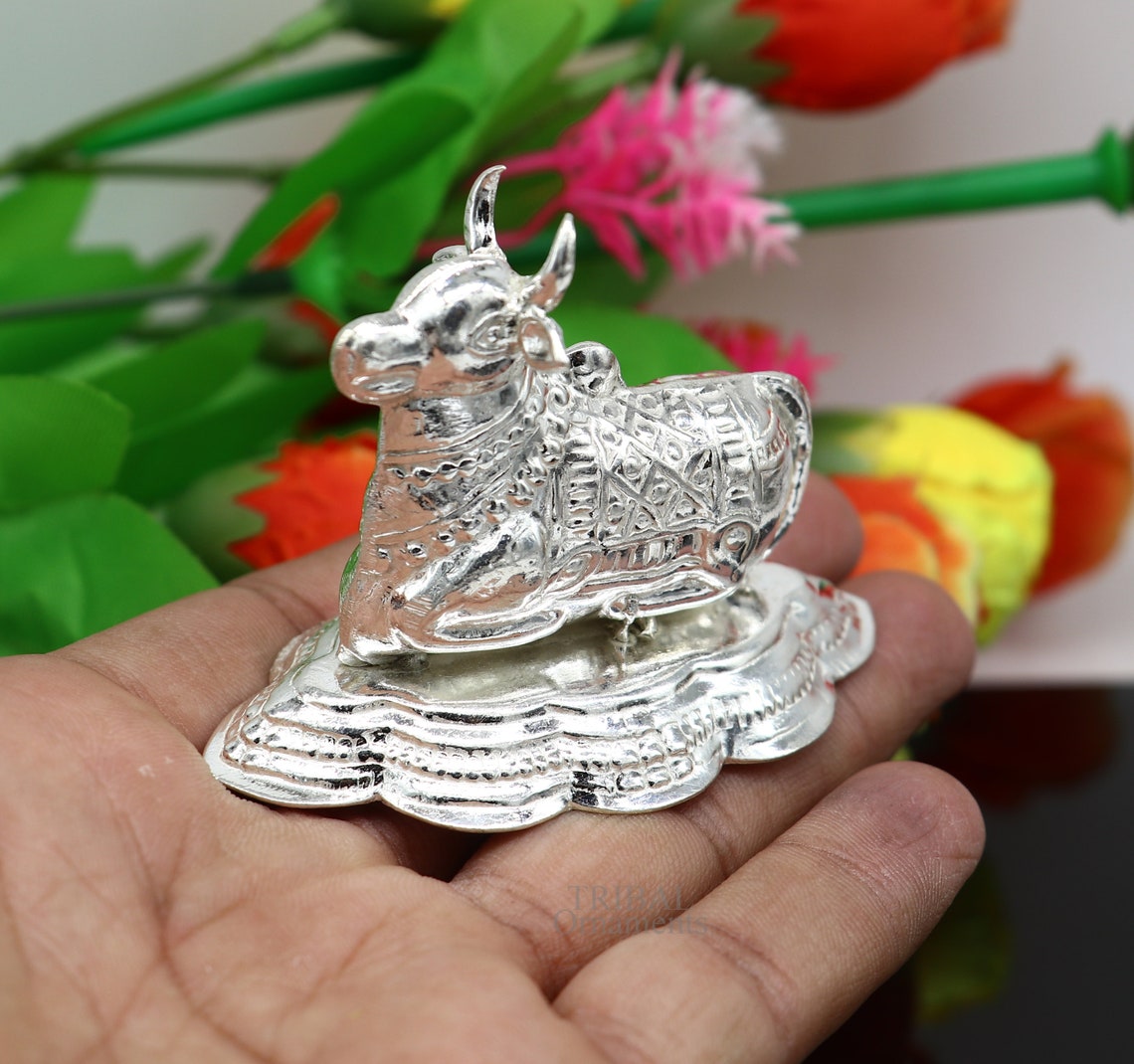 Lord Shiva Vahan Nandi Maharaj Sterling Silver Handmade Small | Etsy