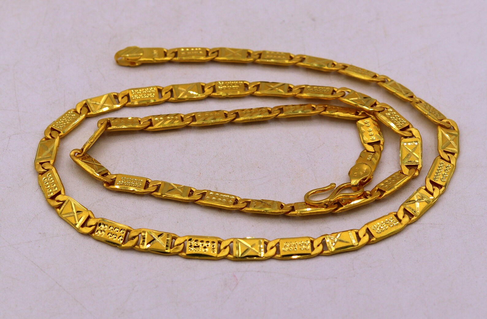 20 Inches Long 5mm Nawabi Chain Handmade 22 Karat Yellow Gold - Etsy