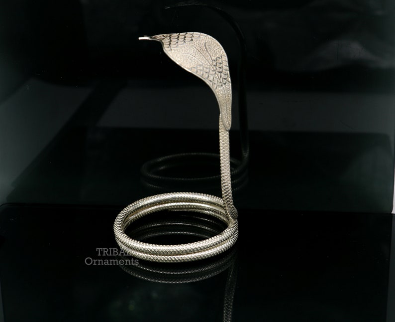 4" Shiva Snake Solid Silver Handmade Divine Vintage Style Mini Snake or ...