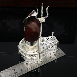 925 Solid Sterling Silver Lord Shiva Mahakal Lingam Stand/jalheri, Use ...
