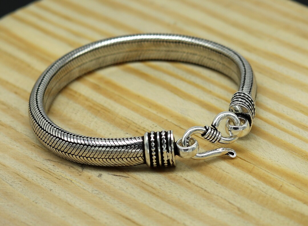 9mm 925 Sterling Silver Handmade Snake Chain Heavy Customized D Shape ...