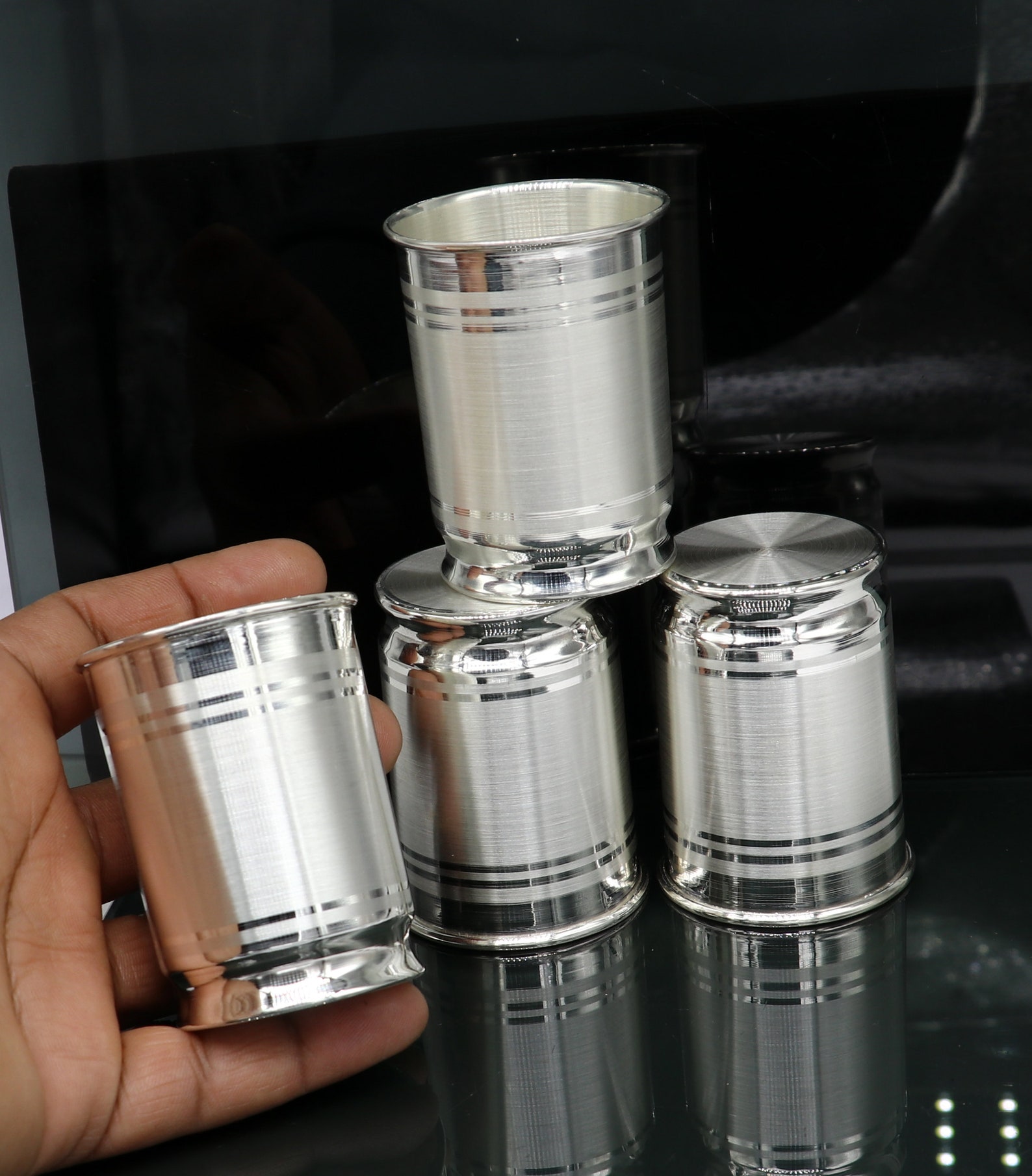 999 Fine Silver Water Glass Tumbler Set Silver Vessel - Etsy