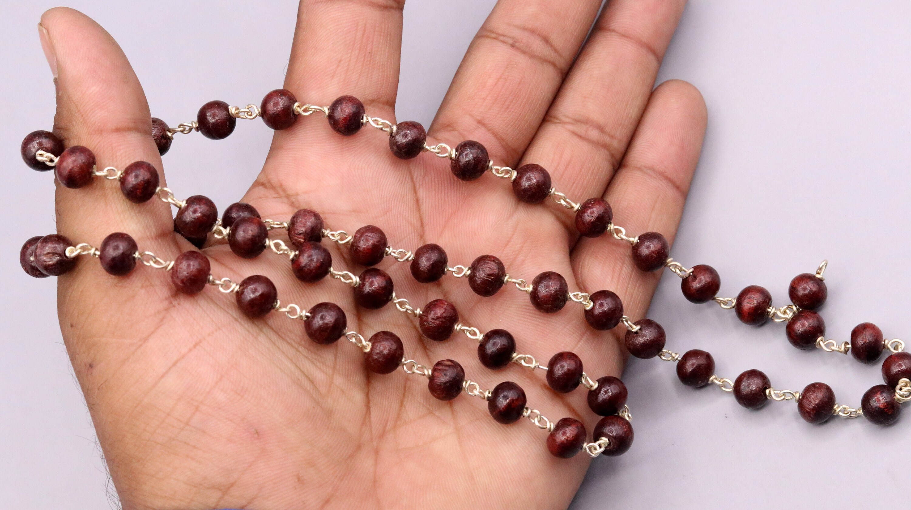 54 Beads Red Sandal chandan Jaap Mala for Pray God 925 - Etsy