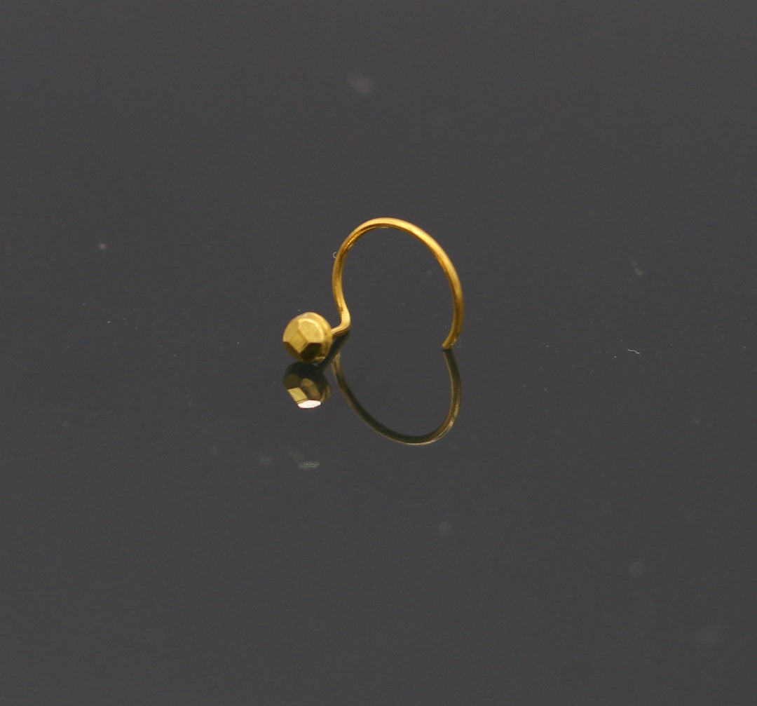 18kt Yellow Gold Handmade Diamond Cut Design Dot Pattern L Band Tiny ...