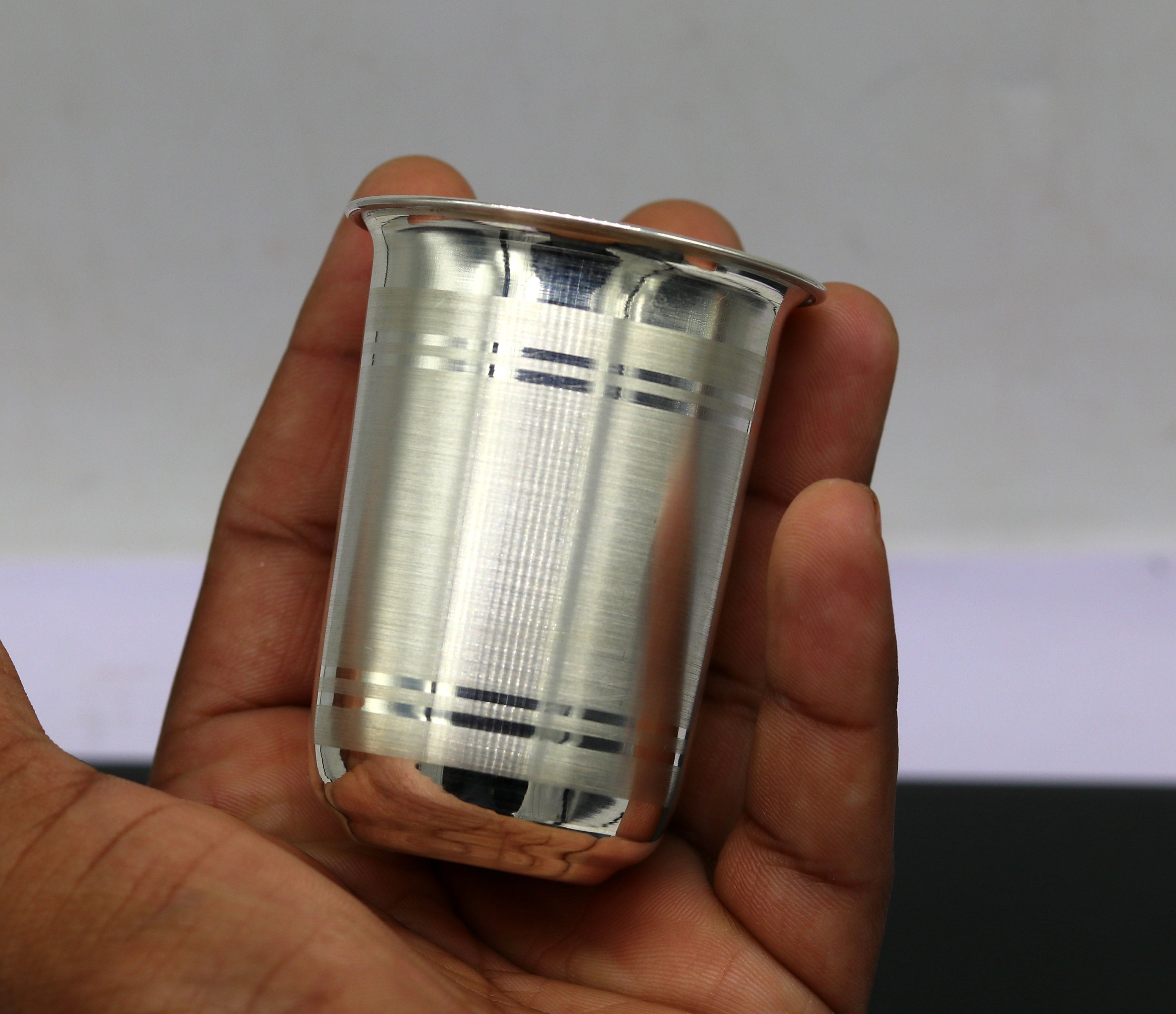 Pure 999 Fine Silver Handmade Vessels, Water/milk Glass Tumbler, Silver ...