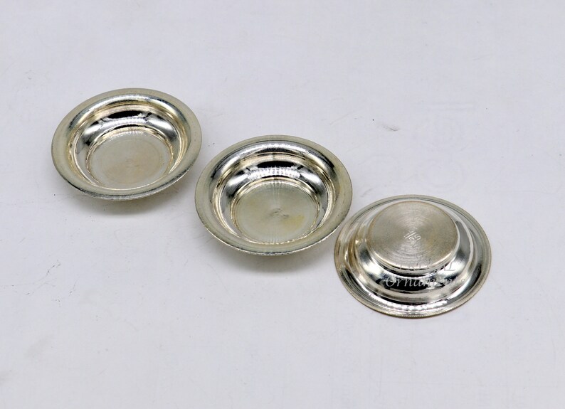 925 Silver Handmade Silver Small Plate or Tilak Bowl , Best Small Tiny ...