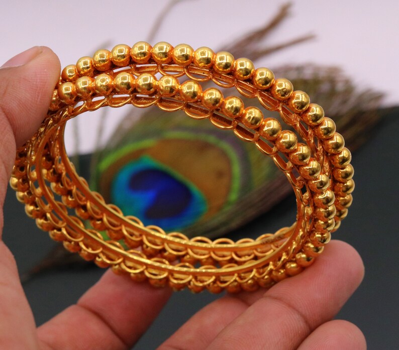 Vintage Design Handmade Indian Antique Style Solid Gold Bangle - Etsy
