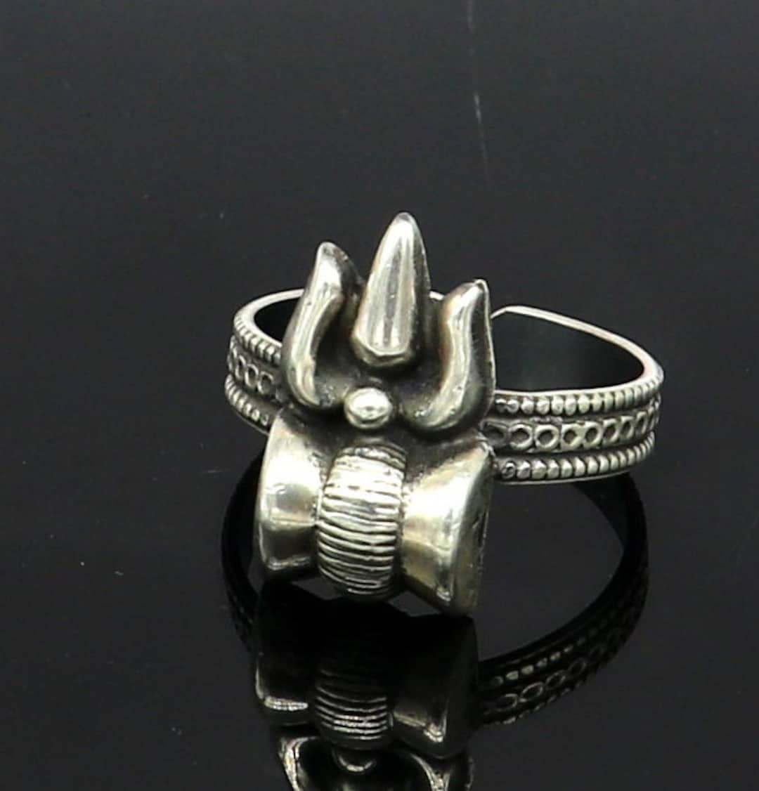 925 Sterling Silver Gorgeous Customized Lord Shiva Trident Ring ...