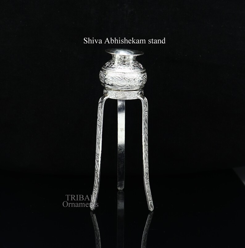 925 Sterling Silver Lord Shiva Lingam Stand/ Jalheri, Use for Put/hold ...