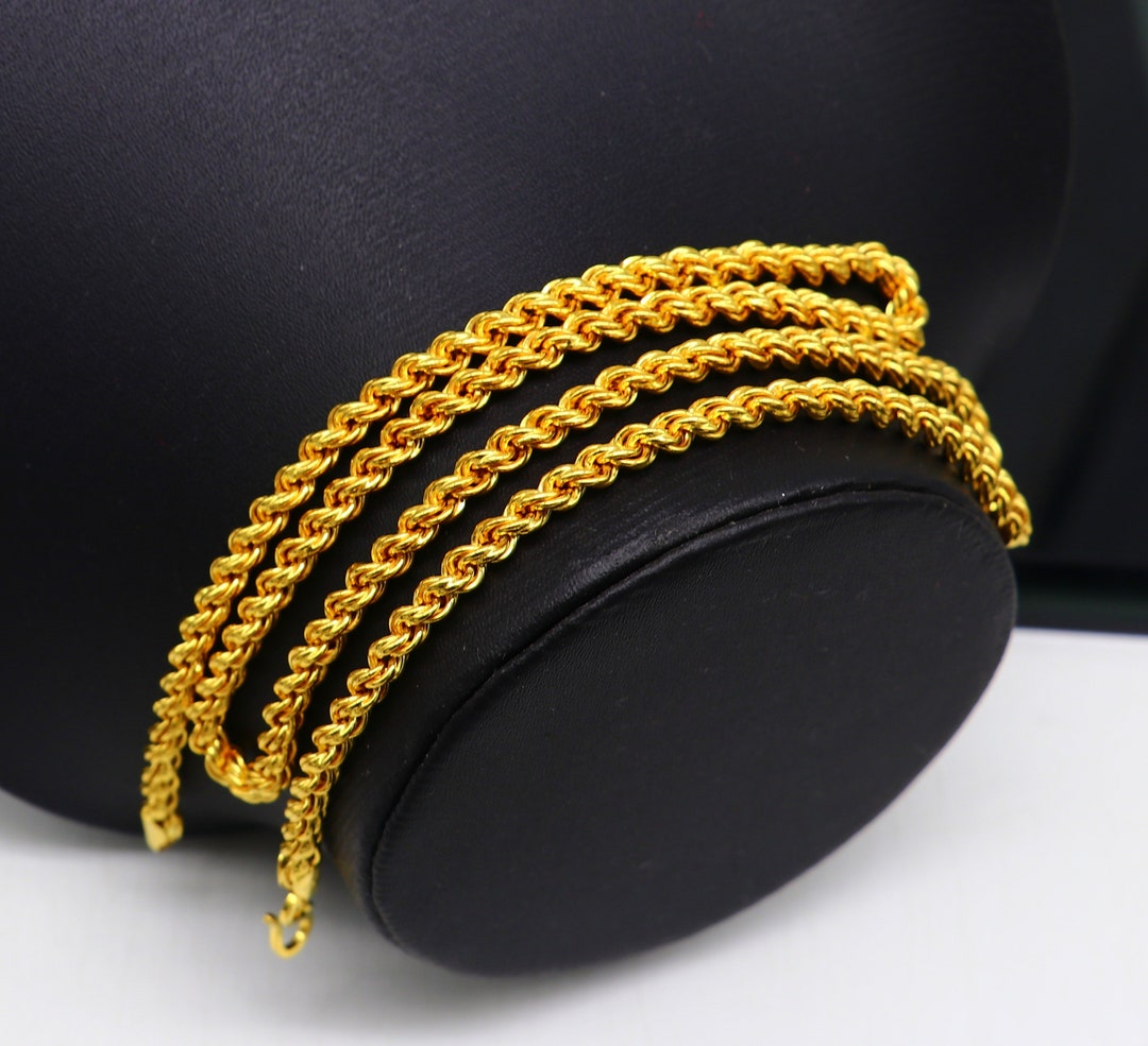 22k Yellow Gold Handmade Fabulous Rope Chain Necklace All Sizes ...