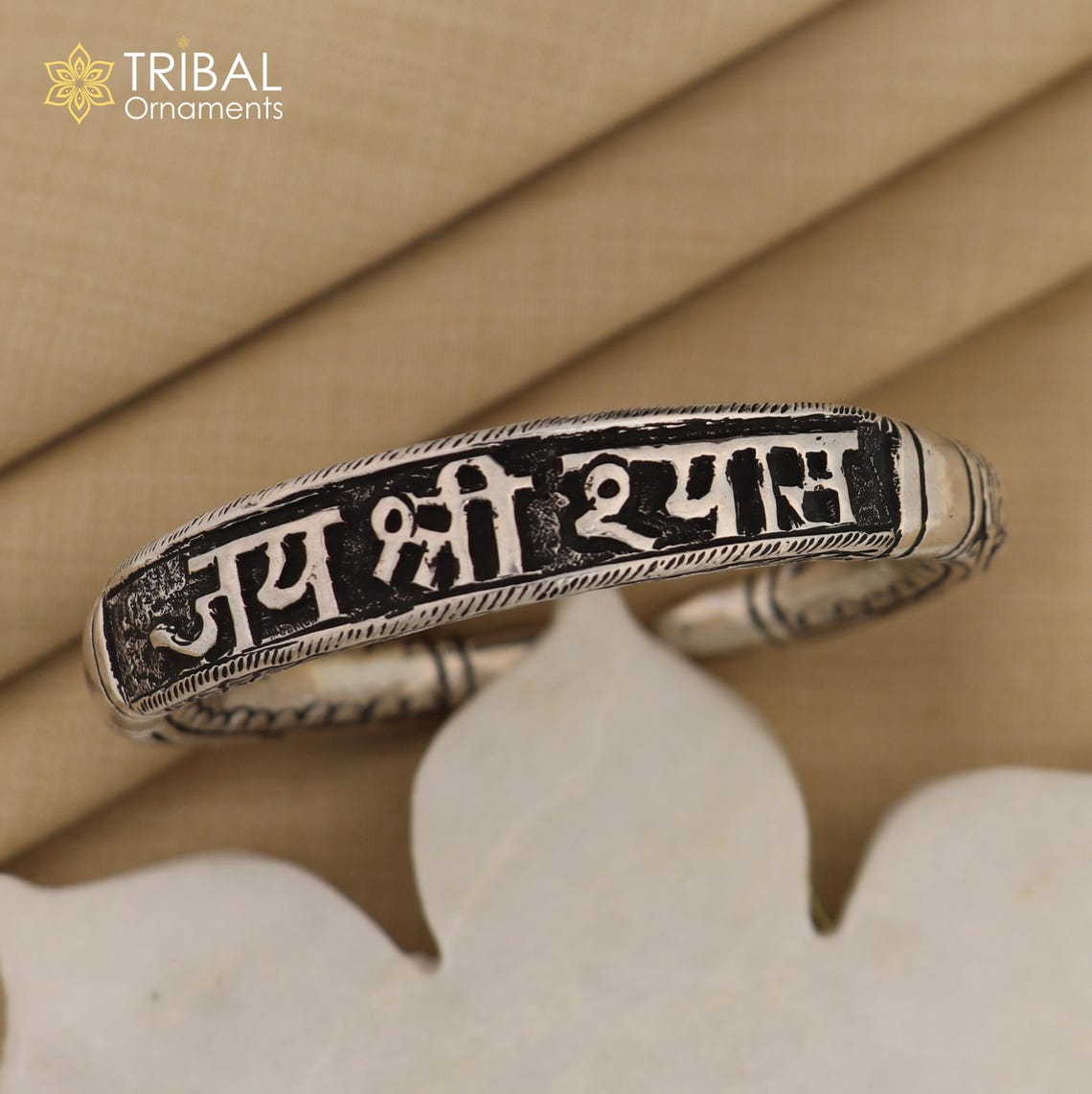Divine Kada Lord Krishna "jai Shri Shyam" Matra Handmade 925 Sterling ...