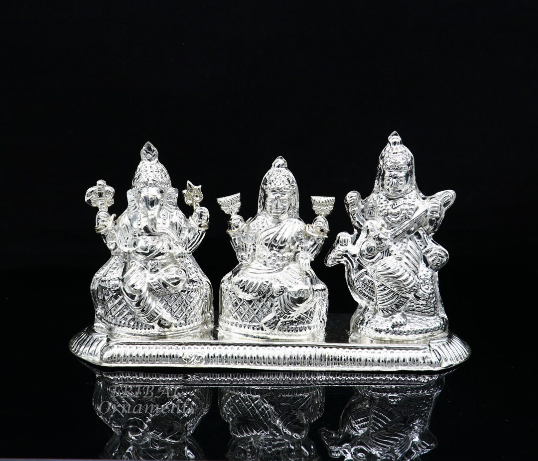 Hindu Idols Goddess Laxmi, Saraswati Ganesha Combo Figurine Statue Art ...