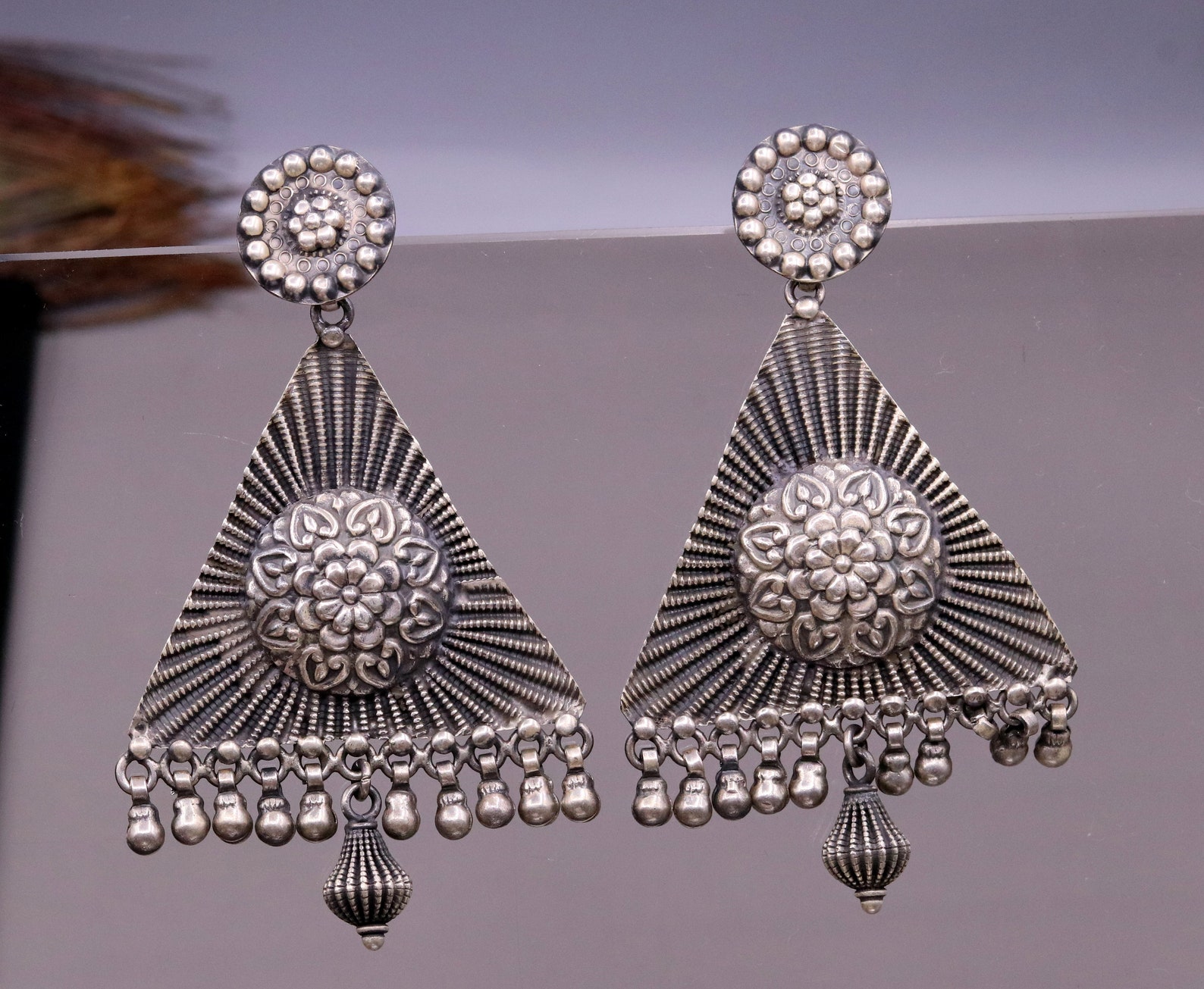 925 Silver Handcrafted Indian Traditional Style Vintage Design | Etsy