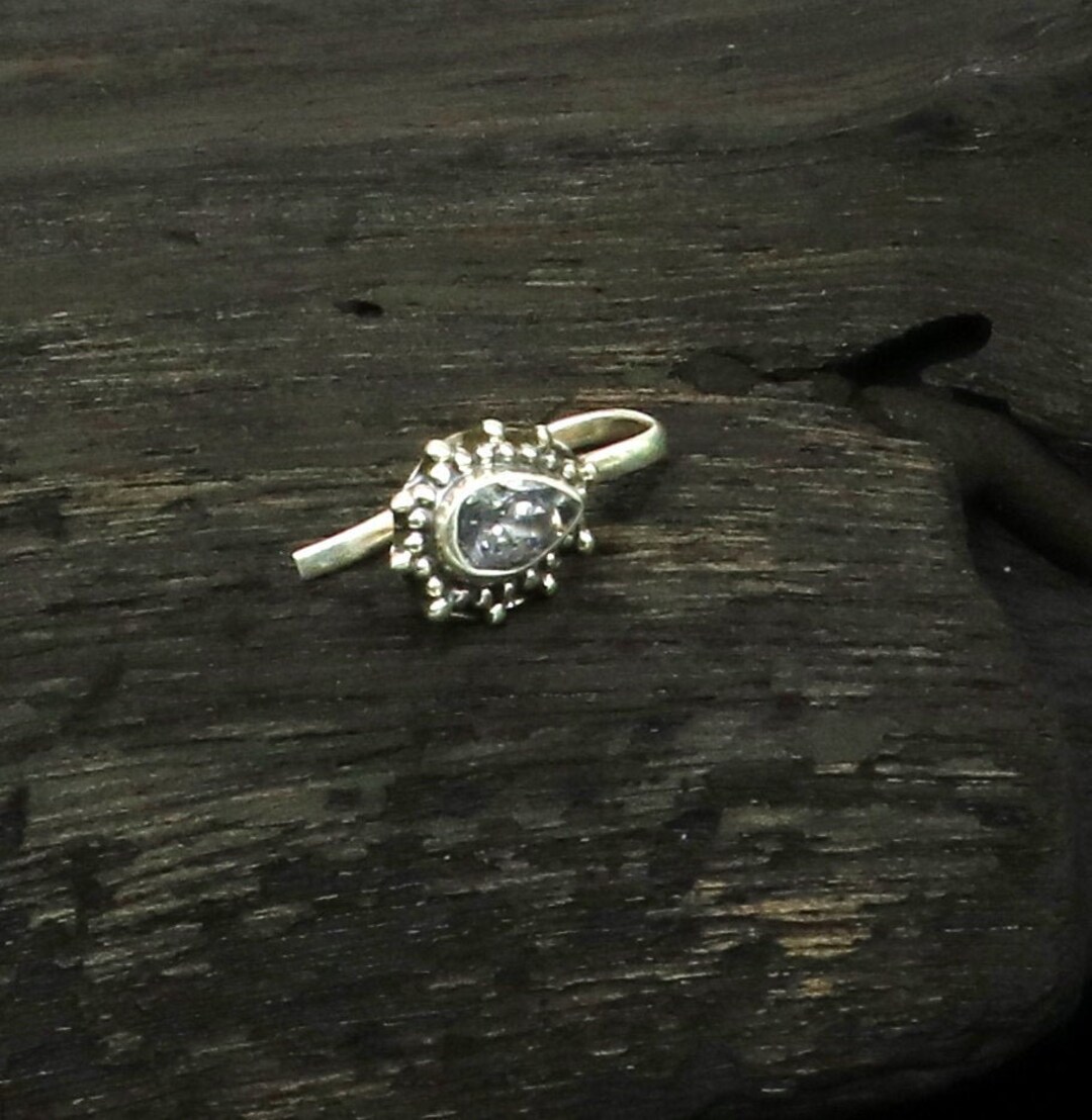 7.5mm 925 Sterling Silver Single Stone Nose Pin, Clip on Nose Pin ...